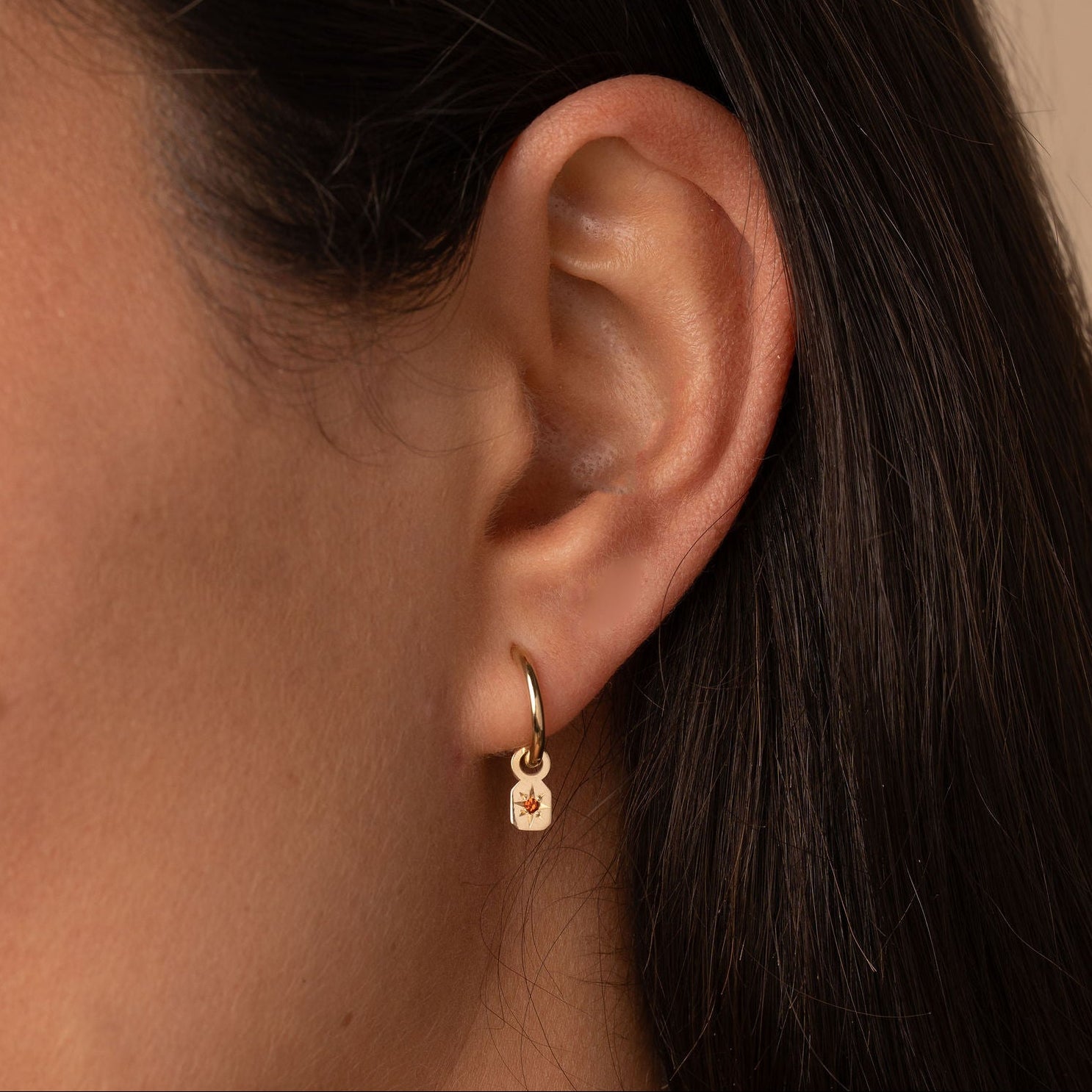 Garnet Astra Huggies – Zoë Porter Jewellery